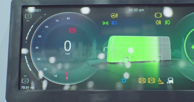 Digital Dashboard of a Modern Car. Close-up Stock Video - Video of ...
