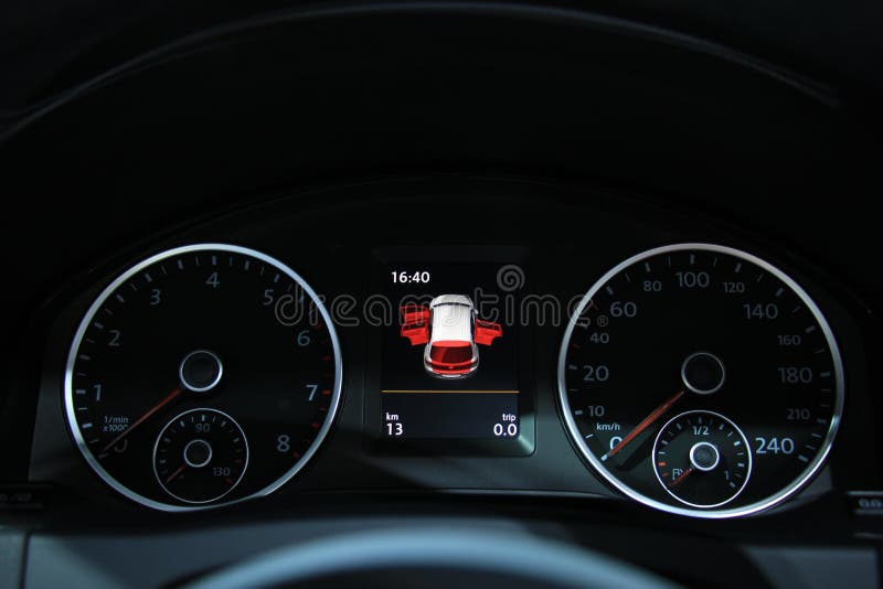 Digital Dashboard of a Modern Car Stock Image - Image of shift, buttons ...