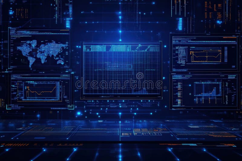 Digital Dashboard Network System Stock Illustration - Illustration of ...