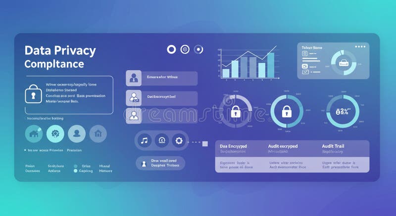 Digital Dashboard Showcasing Data Privacy Compliance Stock Illustrations – 17 Digital Dashboard ...