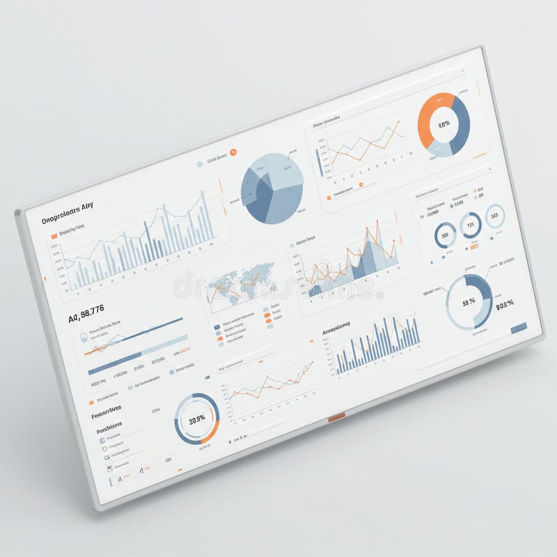 Digital Dashboard Showcasing Various Data Visualizations, Including ...