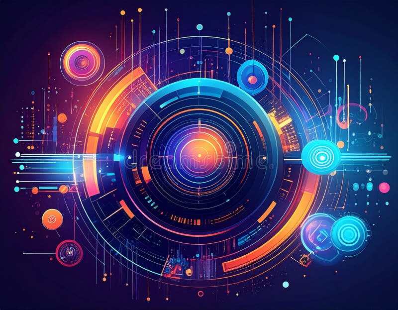 Digital Data Abstraction stock illustration. Illustration of cyber ...