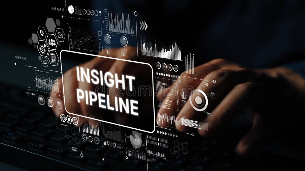 Digital Data Analysis Concept with Hands Typing and Visual Graphs for ...