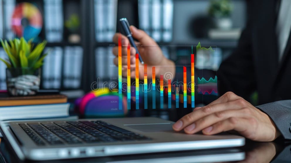 The Digital Data Analysis Graph.AI Generated Image Stock Photo - Image ...