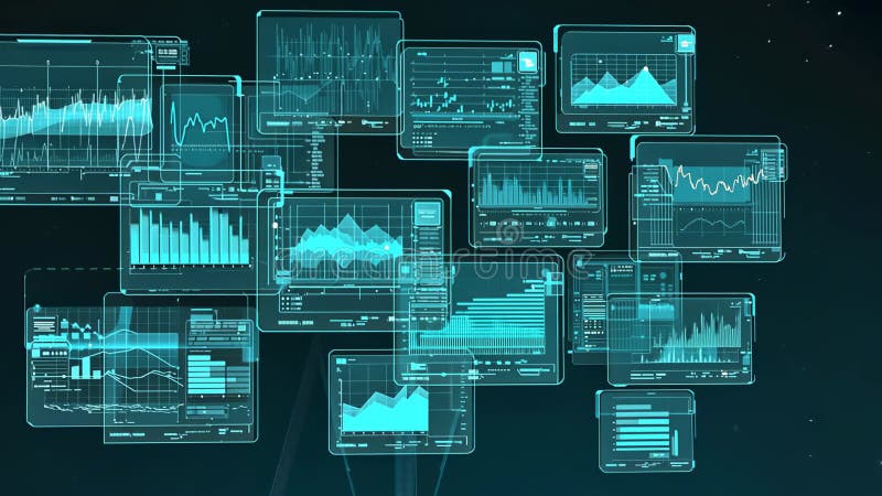 Digital Data Analysis Interfaces with Graphs and Charts for Technology Applications Generative ...