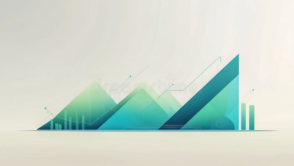 Digital Data Analytics with Abstract Mountain Graphs Stock Illustration ...