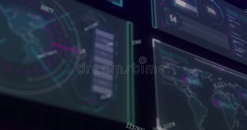 Digital Data And Analytics Image Over Futuristic Interface With Numbers And Graphs Stock