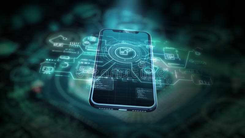 Animation of Data-driven Processes within a Smartphone Frame Stock ...