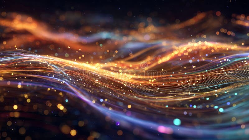 Digital Data Background Showcases Vibrant Abstract Patterns Blending Technology with Science ...