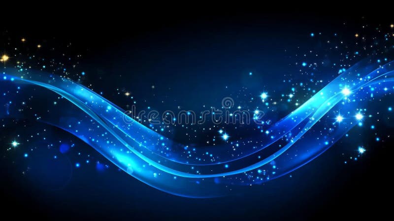 Digital Data Banner Concept with a Technology Light Effect in Blue ...