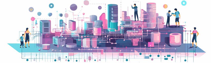 Digital Data and Big Tech Imagery Vector Simple 3d Isolated ...