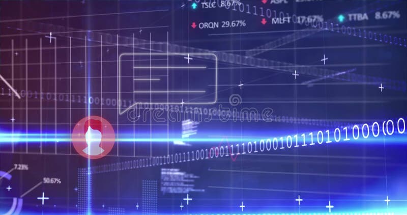 Digital Data and Binary Code Animation Over Financial Graphs and Charts Stock Video - Video of ...