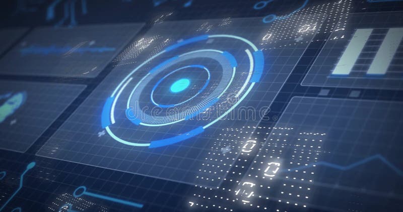 Digital Data And Binary Code Processing Image Over Futuristic Interface