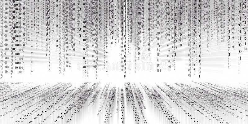 Digital Data Binary Code Technology Matrix Background, Data Flood Conectivity Futuristic Binary ...