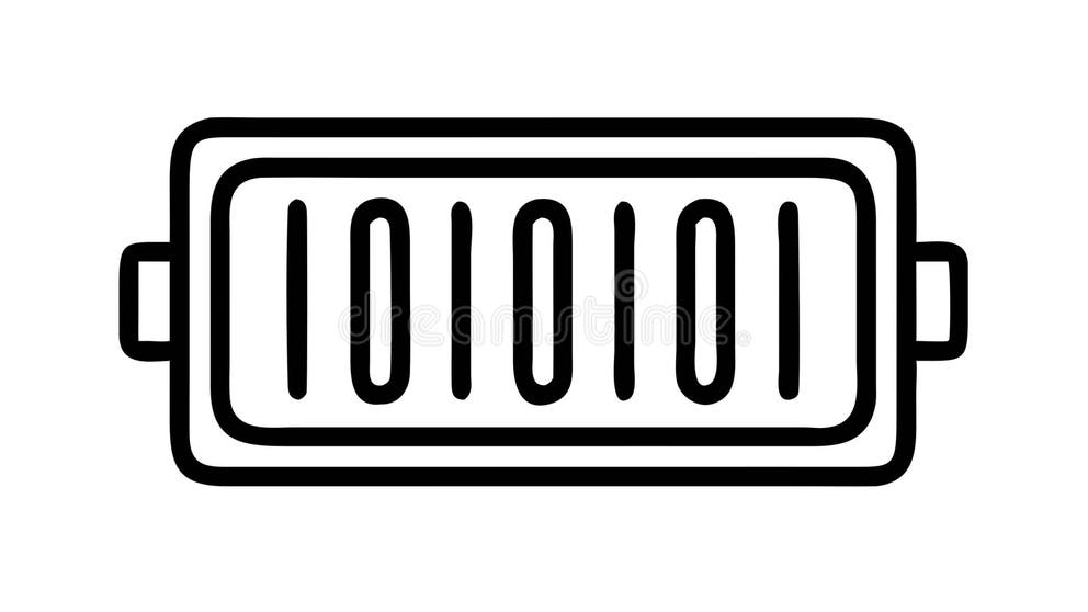 Digital Data Binary Code Vector Outline Icon Vector Design Generative Ai Stock Vector