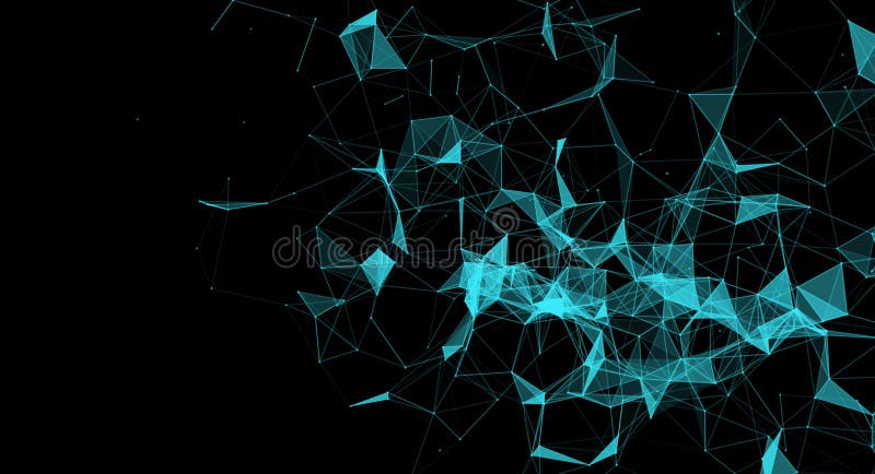 Digital Data and Blue Network Connection Triangle Lines Stock ...