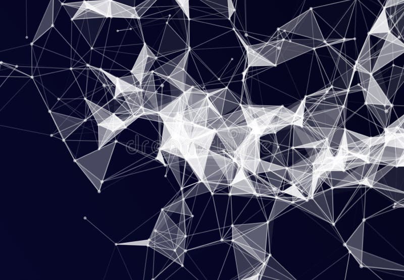 Digital Data and Blue Network Connection Triangle Lines Stock ...