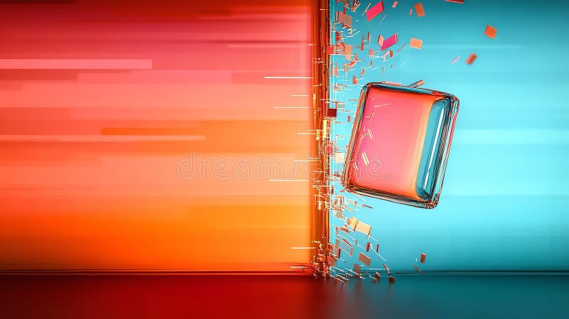 Digital Data Breaking Apart Abstract Visualisation, Background with ...