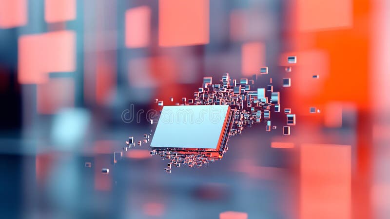 Digital Data Breaking Apart Abstract Visualisation, Background with ...