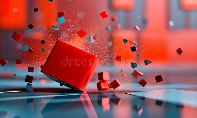 Digital Data Breaking Apart Abstract Visualisation, Background with ...