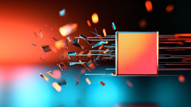 Digital Data Breaking Apart Abstract Visualisation, Background with ...
