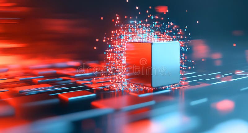 Digital Data Breaking Apart Abstract Visualisation, Background with ...