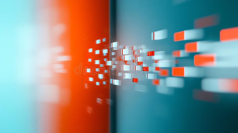 Digital Data Breaking Apart Abstract Visualisation, Background with ...