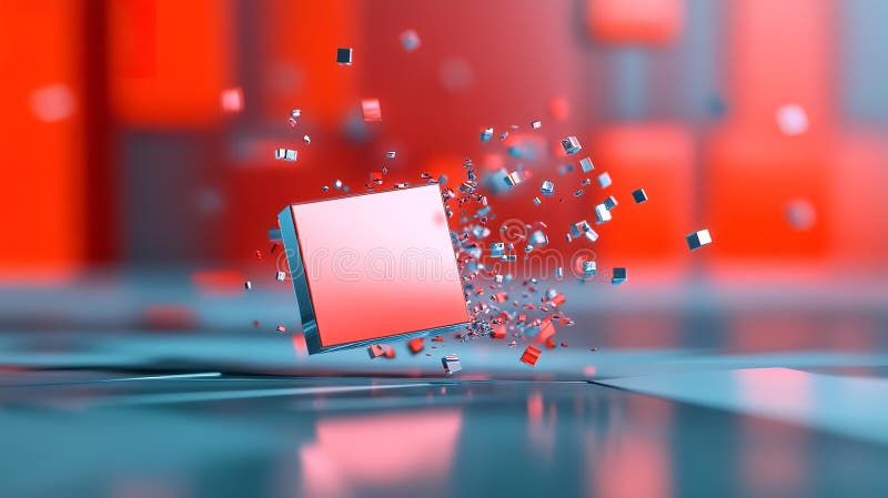 Digital Data Breaking Apart Abstract Visualisation, Background with ...