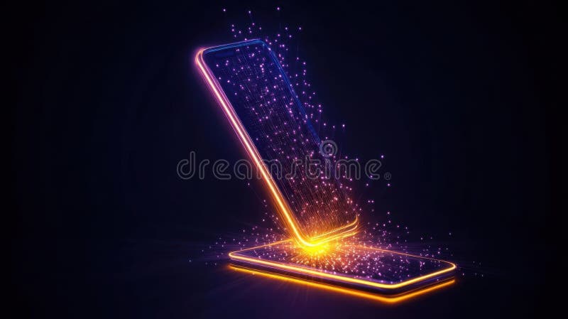Digital Data Burst, Mobile Phone Network Stock Image - Image of ...