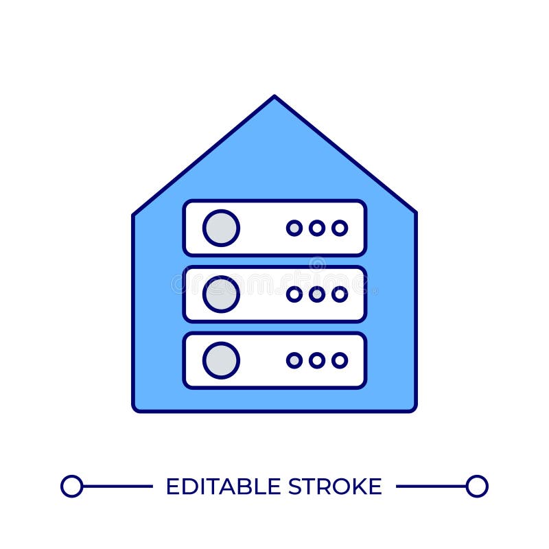 Digital Data Center Line Color Icon Stock Vector - Illustration of ...