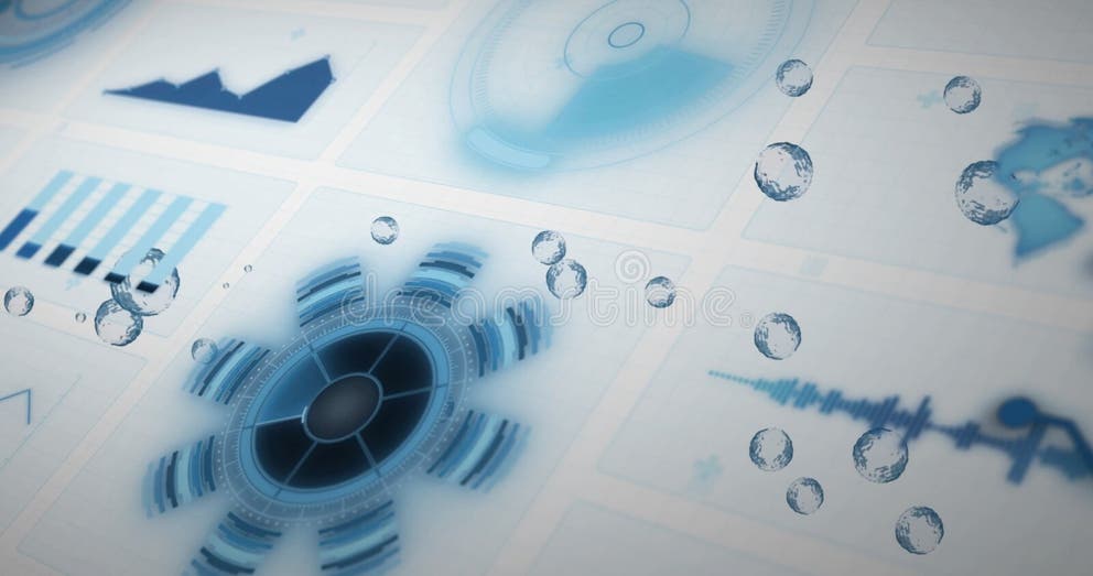 Digital Data Charts and Graphs with Futuristic Interface Image Over ...