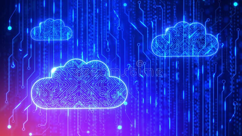 Cloud Computing Text Future Digital Technology Ai Cyber Space Deep Learning Background. Stock ...