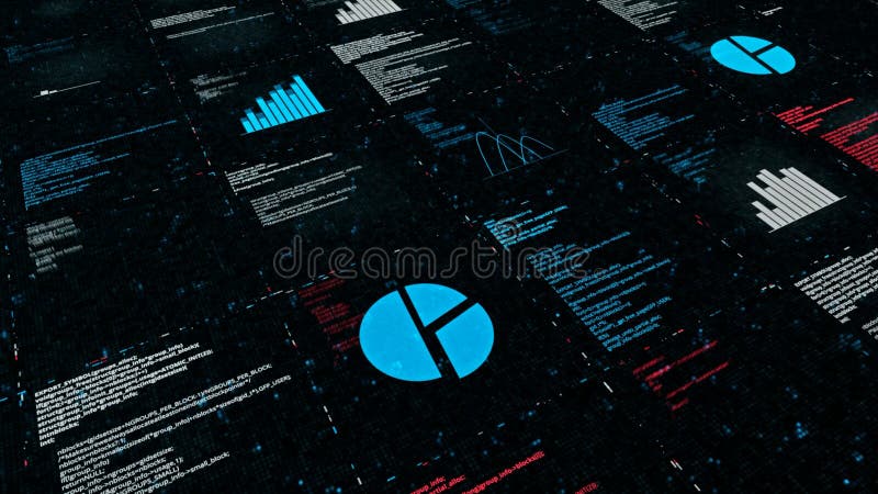 Digital Data and Computer Graphs Background with Changing Data ...