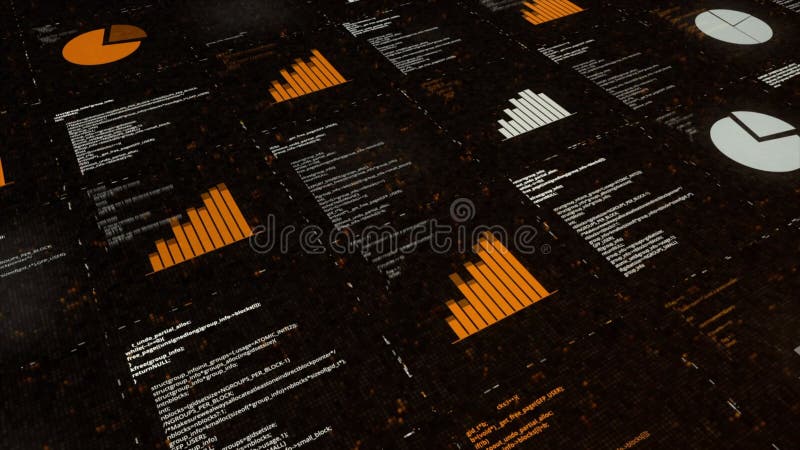 Digital Data and Computer Graphs Background with Changing Data ...