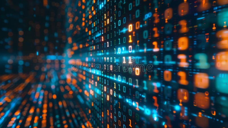 Digital Data Concept. Binary Code Stock Illustration - Illustration of ...