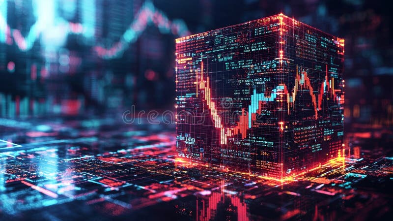 Digital Data Cube stock illustration. Illustration of cube - 335079360