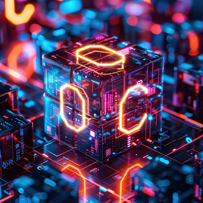 Digital Data Cube with the Letters OC on it, Symbolizing Data and ...