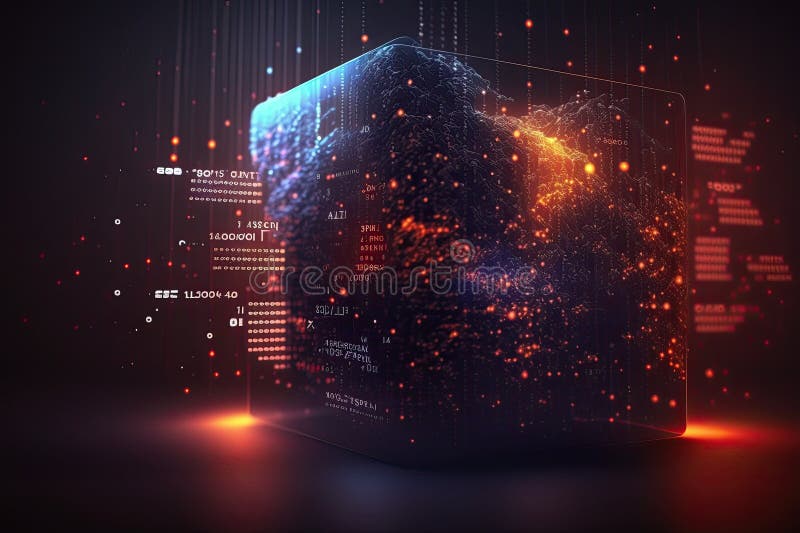 Cyberpunk Technology: Futuristic City Skyline with Neon Lights Stock ...