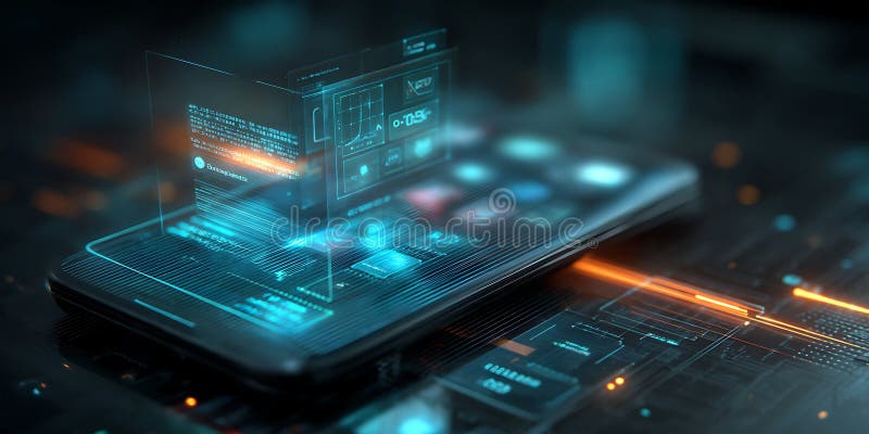 Digital Data Deluge a Stunning Visualization of Mobile Technology Stock Illustration ...