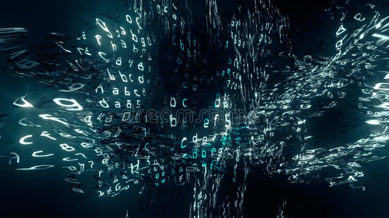 Digital Data in Distorted in Cyberspace Stock Video - Video of safety ...