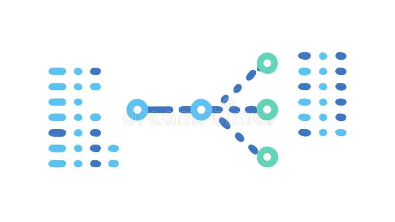Digital Data Distribution and Network Architecture Flow, Vector Design Generative AI Stock ...