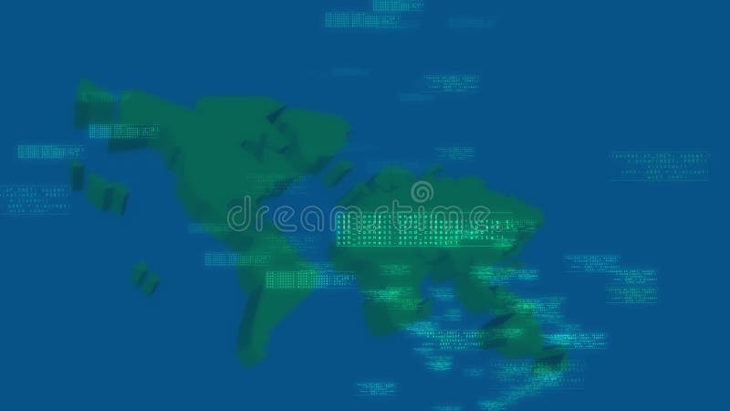 World Map Floating in Space Digital Effect Animation Stock Footage ...