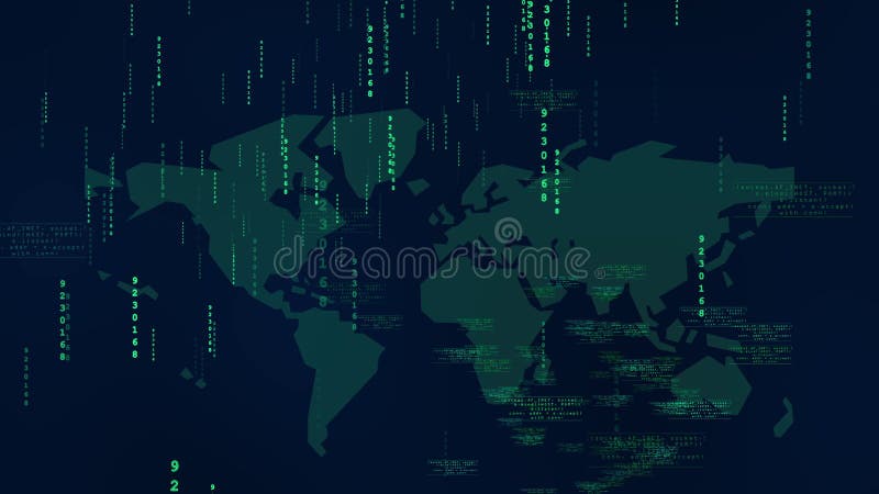 World Map Floating in Space Digital Effect Animation Stock Video ...