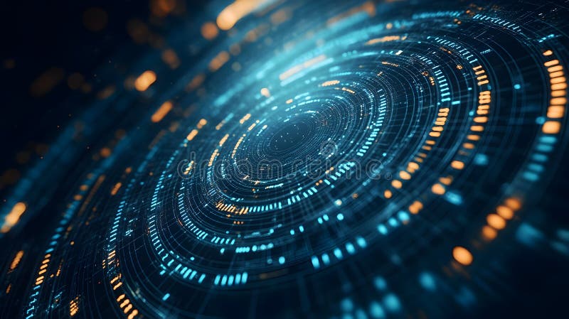 Digital Data Flow in Circular Motion, Representing Futuristic ...