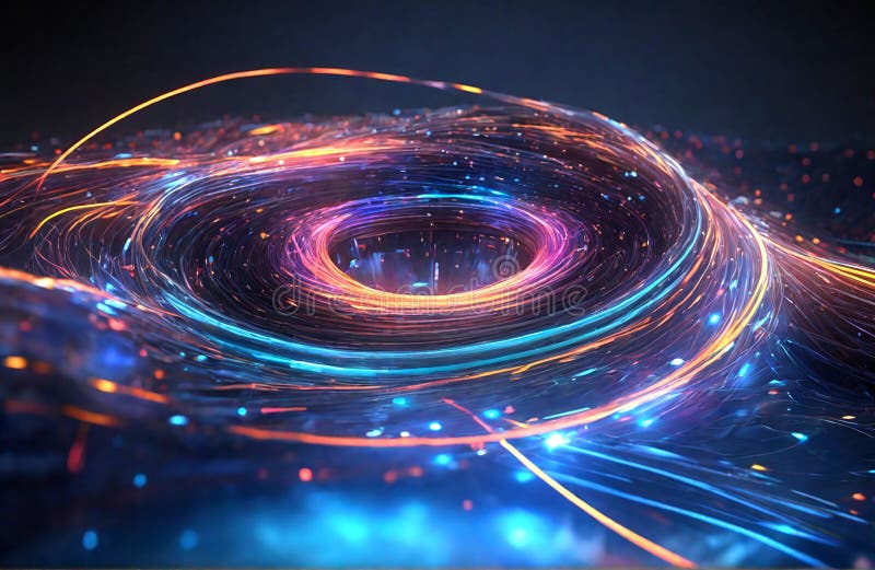 Digital Data Flow through Optical Wire, Digital World Stock ...