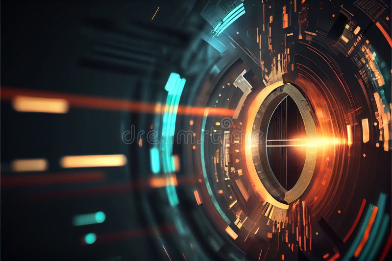 Digital Data Flow on Road with Motion Blur To Create Vision of Fast ...