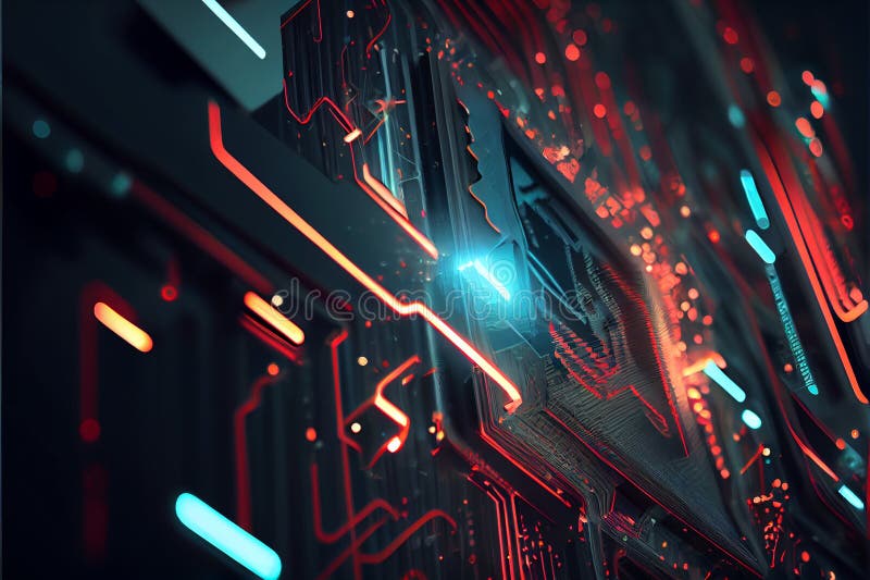 Digital Data Flow on Road with Motion Blur To Create Vision of Fast ...