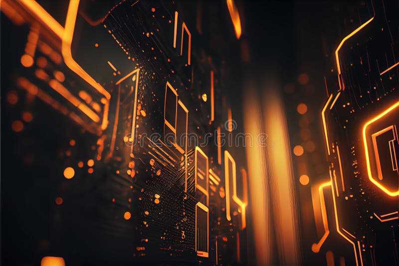 Digital Data Flow on Road with Motion Blur To Create Vision of Fast ...