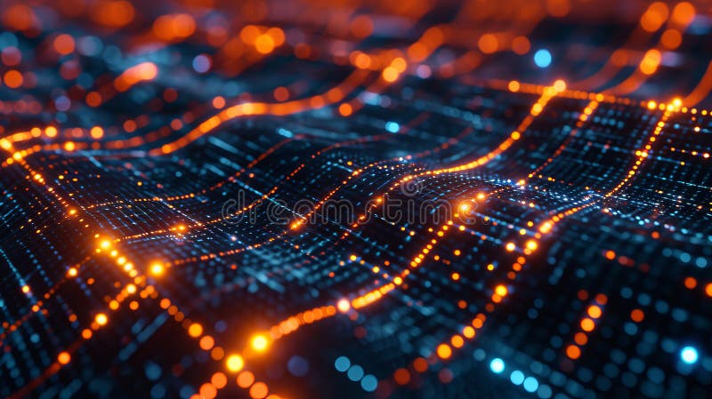 Digital Data Flow on Road with Motion Blur To Create Vision of Fast ...