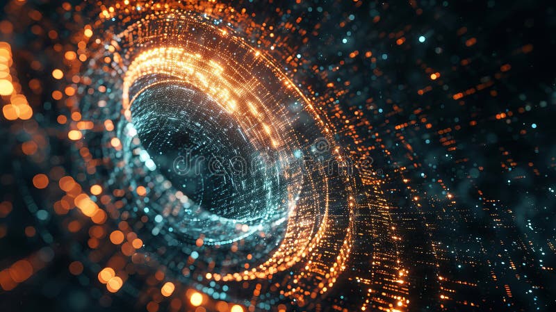 Digital Data Flow on Road with Motion Blur To Create Vision of Fast ...